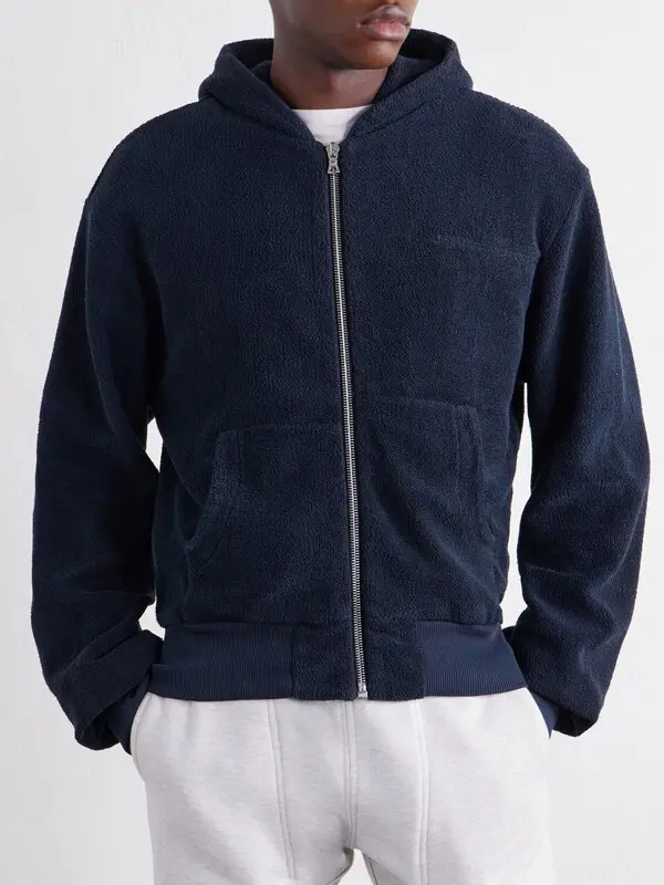 ADON Cotton-velour Zip-up Hoodie