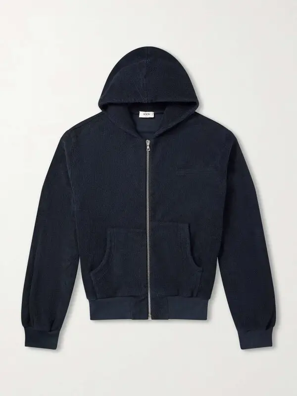 ADON Cotton-velour Zip-up Hoodie