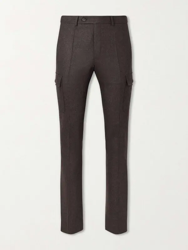 SLOWEAR Straight-leg Brushed Wool-blend Trousers