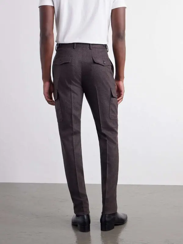 SLOWEAR Straight-leg Brushed Wool-blend Trousers