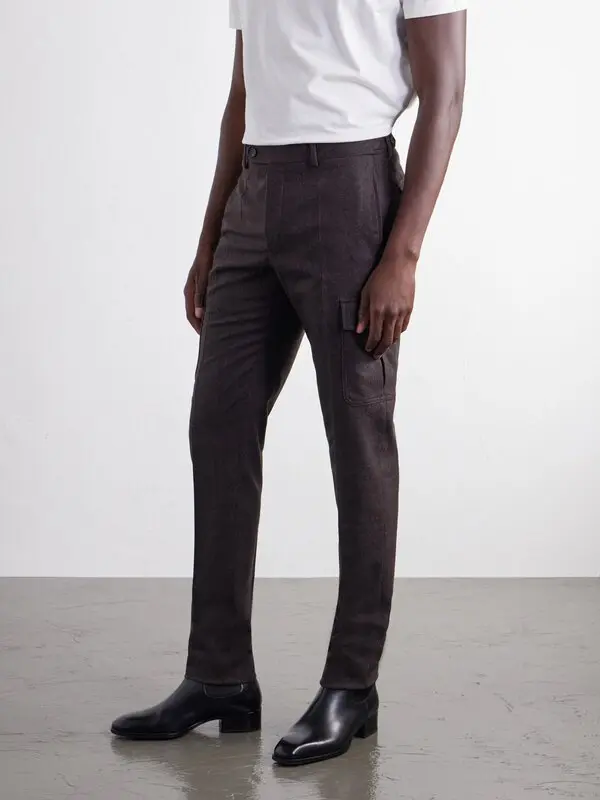 SLOWEAR Straight-leg Brushed Wool-blend Trousers