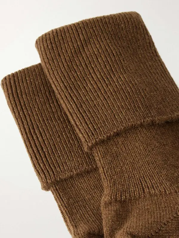 Johnstons Of Elgin Ribbed Cashmere-blend Socks