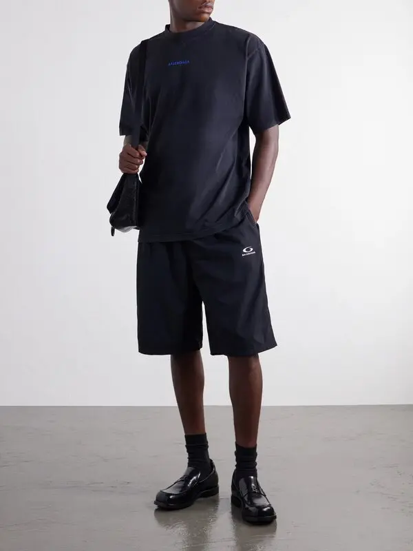 Balenciaga Logo-embroidered Cotton-jersey T-shirt