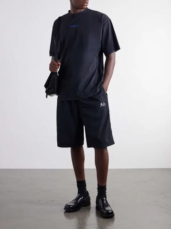 Balenciaga Logo-embroidered Cotton-jersey T-shirt