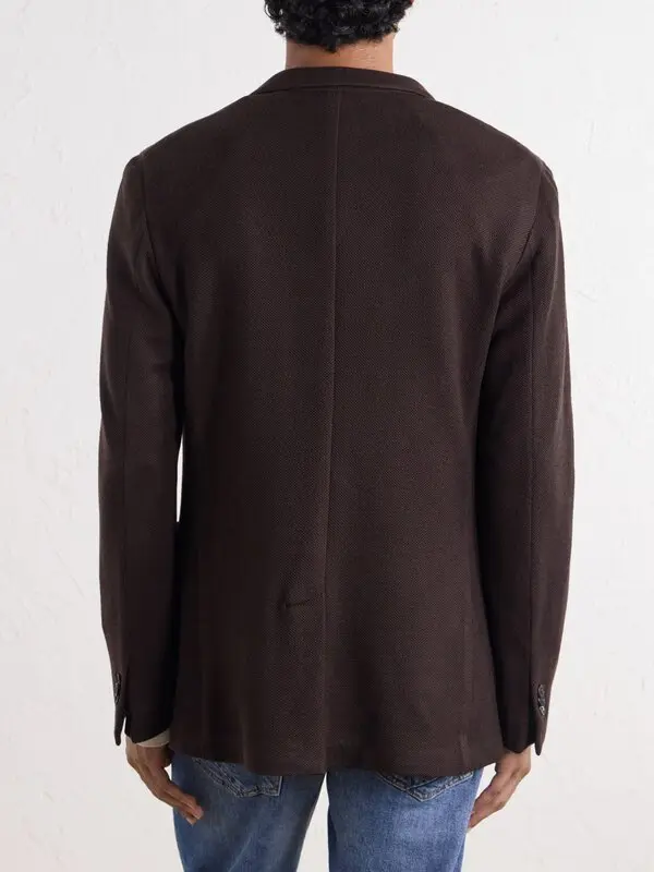 SLOWEAR Incotex Wool-blend Woven Waffle Jersey Blazer