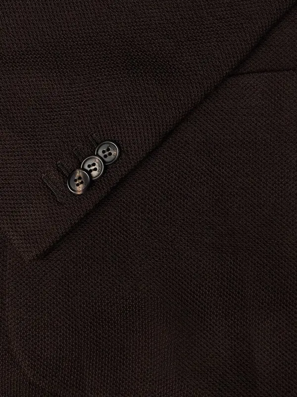 SLOWEAR Incotex Wool-blend Woven Waffle Jersey Blazer