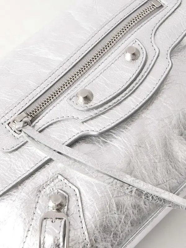 Balenciaga Le City Crinkled-leather Shoulder Bag