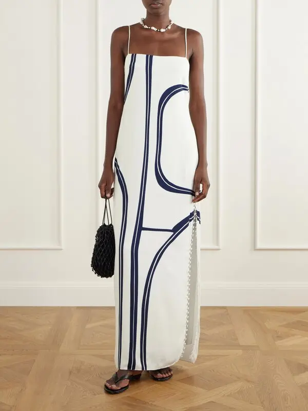 CALA DE LA CRUZ Inez Printed Jersey Maxi Dress