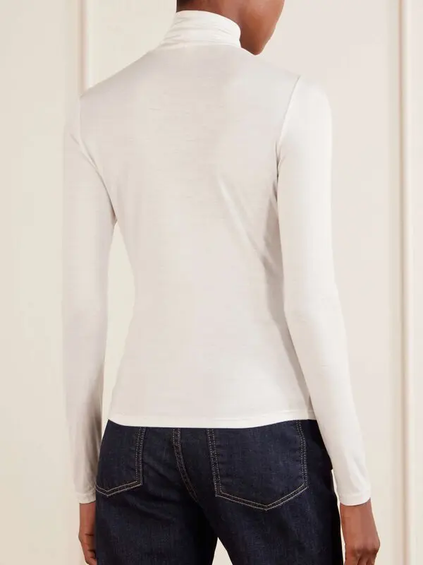 NILI LOTAN Keria Stretch-jersey Turtleneck Top