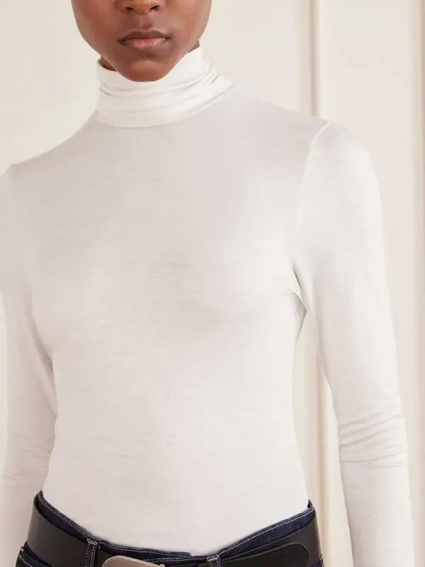NILI LOTAN Keria Stretch-jersey Turtleneck Top