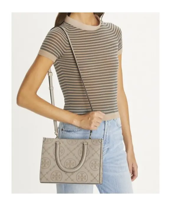 Tory Burch T Monogram Embossed Tote Bag