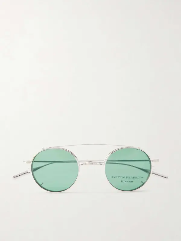 Barton Perreira Imagine Round-frame Sunglasses - Silver