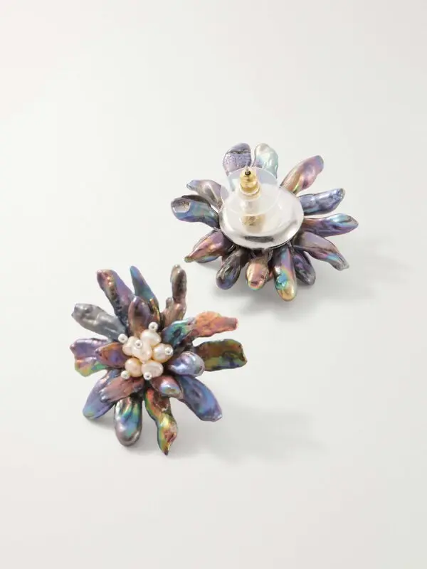 JENNIFER BEHR Pearlanna Crystal Silver-tone Earrings