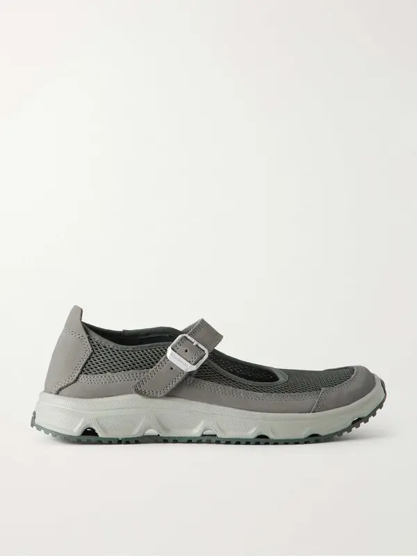 SALOMON Rx Marie-jeanne Leather-trimmed Mesh Sandals - Gray
