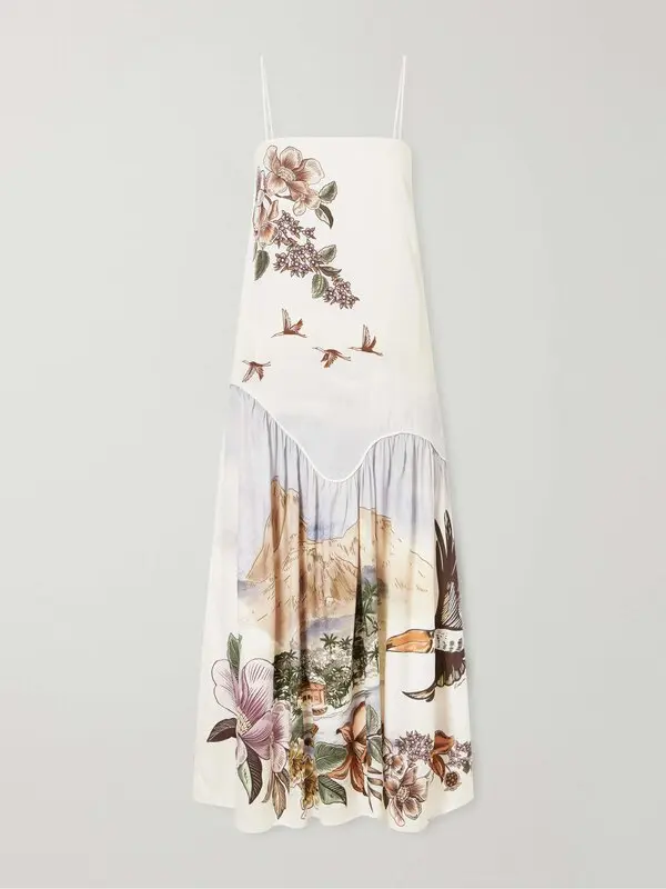 Farm Rio Toile De Rio Printed Voile Maxi Dress - White