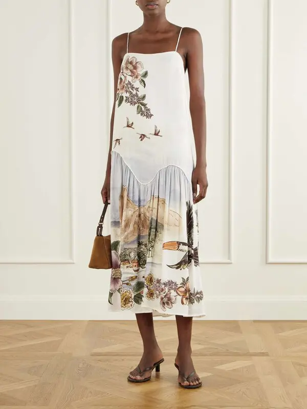 Farm Rio Toile De Rio Printed Voile Maxi Dress