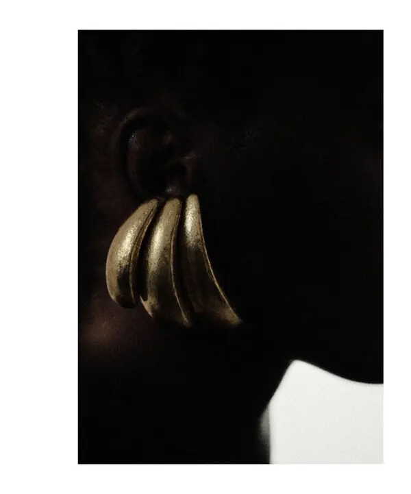 MONIES Metallic-finish Wood Earrings