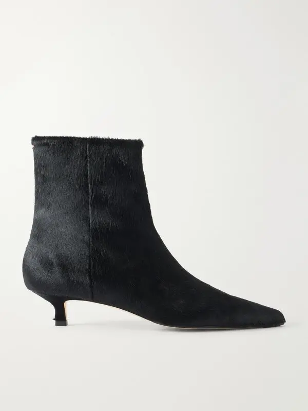 AeydĒ Sofia Calf Hair Ankle Boots - Black