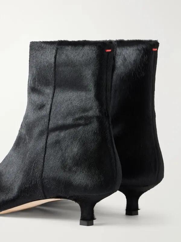 AeydĒ Sofia Calf Hair Ankle Boots - Black
