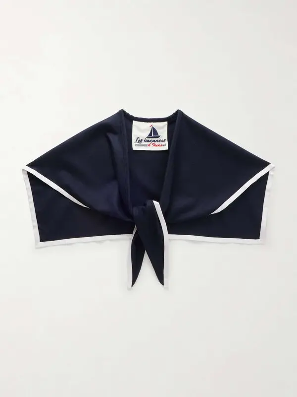 LES VACANCES D'IRINA Wool And Cashmere-blend Scarf - Navy