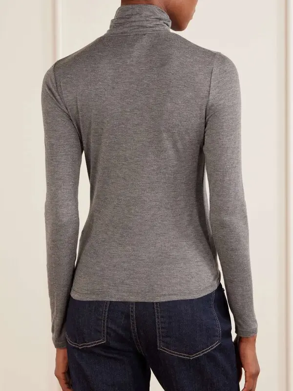NILI LOTAN Keria Stretch-jersey Turtleneck Top