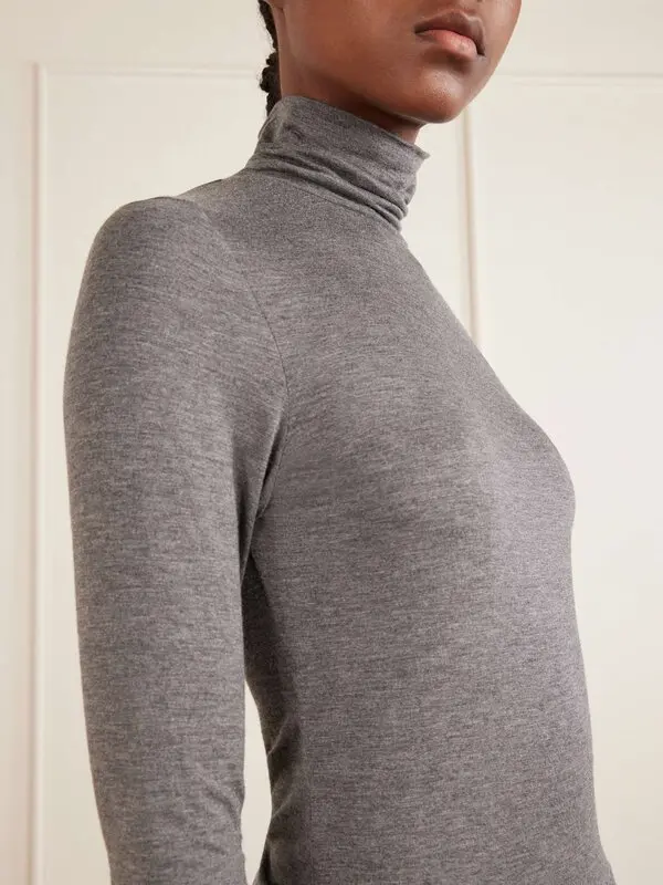 NILI LOTAN Keria Stretch-jersey Turtleneck Top
