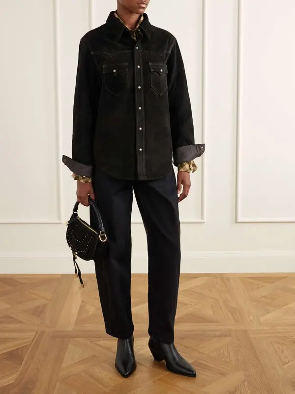 Ralph Lauren Willett Paneled Suede Jacket