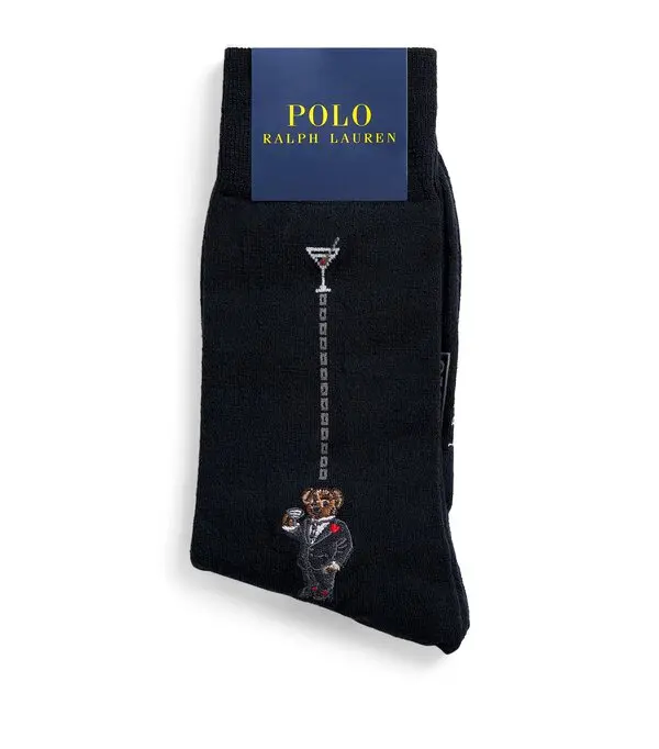 Polo Ralph Lauren Wool-blend Polo Bear Socks - Black
