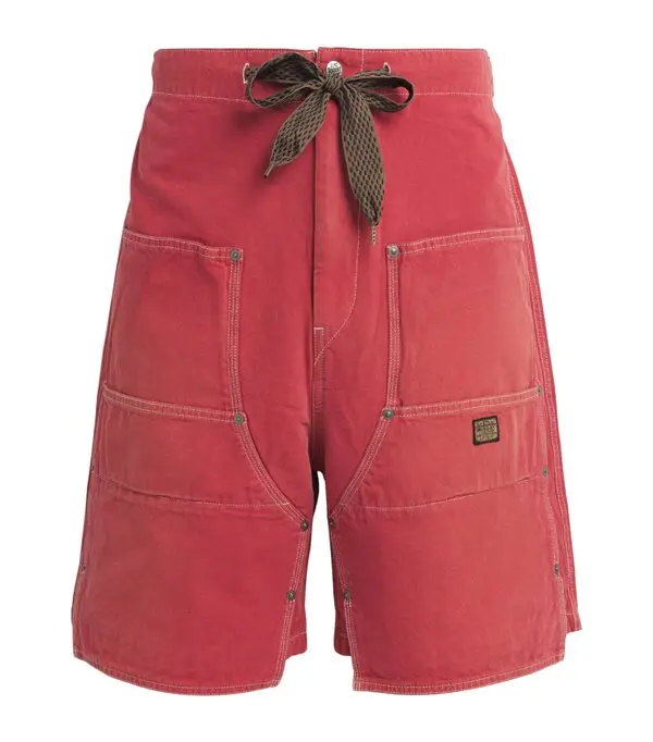 Kapital Contrast-stitch Shorts - Red