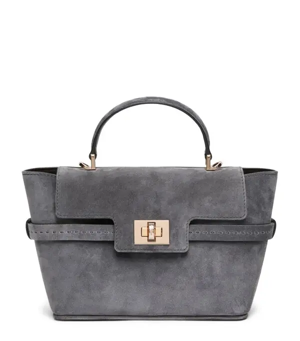 Max Mara Suede Margaux Top-handle Bag - Grey