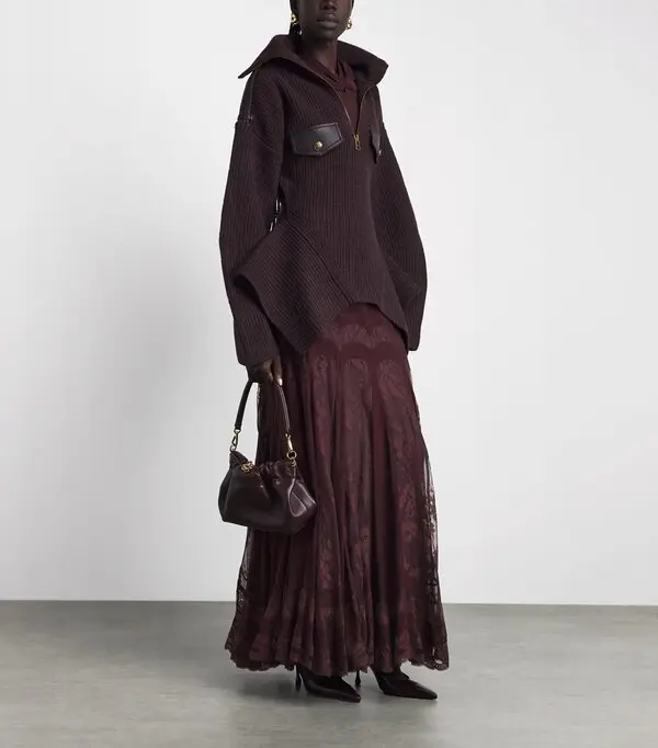 Zimmermann Silk Valiant Panelled Maxi Skirt - Brown