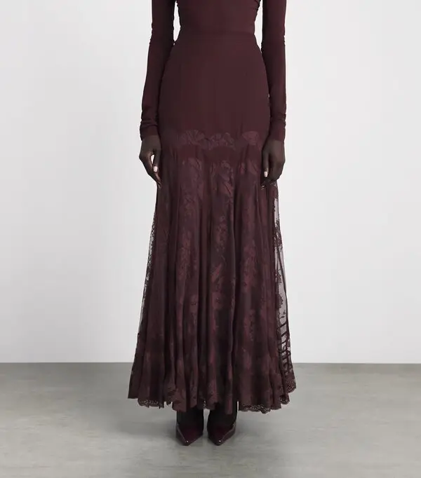 Zimmermann Silk Valiant Panelled Maxi Skirt - Brown
