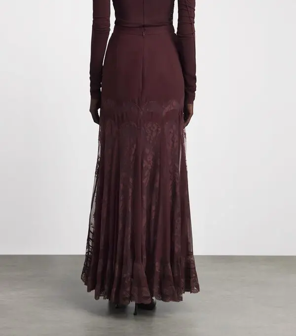Zimmermann Silk Valiant Panelled Maxi Skirt - Brown