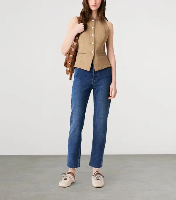 Maje Wool-blend Striped Waistcoat