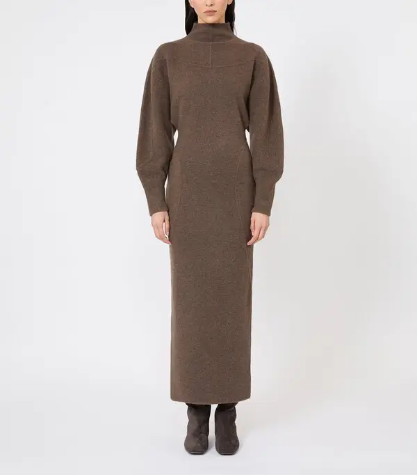 Max Mara Wool-blend High-neck Maxi Dress