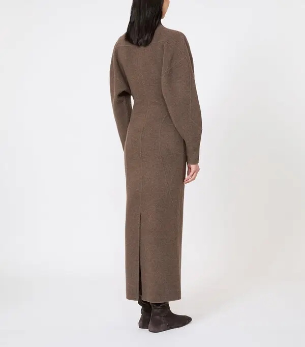 Max Mara Wool-blend High-neck Maxi Dress