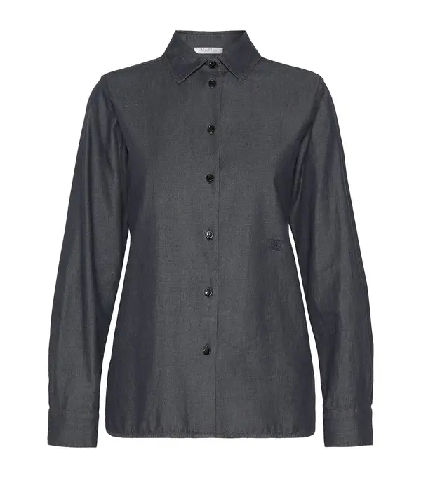 Max Mara Point-collar Denim Shirt - Navy