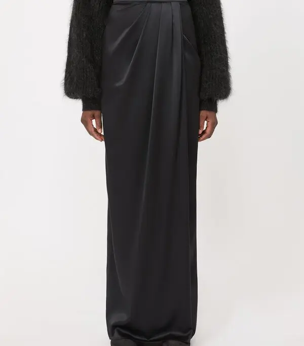 Max Mara Silk Gathered Maxi Skirt