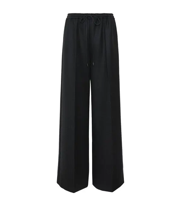 Max Mara Stretch Virgin Wool Wide-leg Trousers - Grey