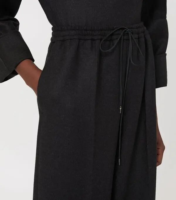 Max Mara Stretch Virgin Wool Wide-leg Trousers - Grey