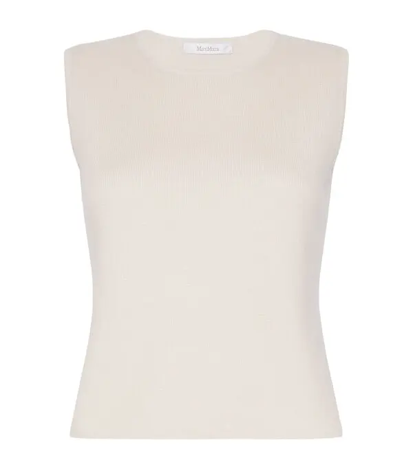 Max Mara Virgin Wool-cashmere Knitted Top - Beige