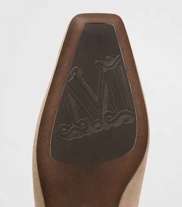 Max Mara Suede Leather-trim Ballet Flats