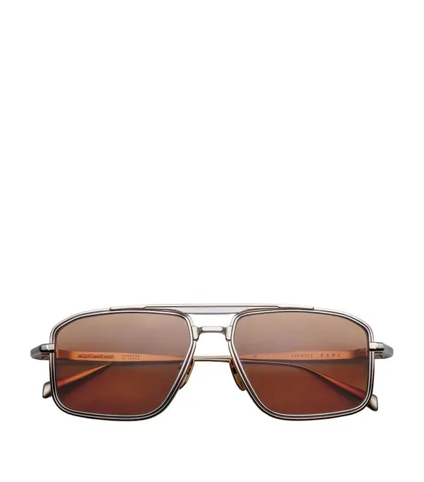 JACQUES MARIE MAGE Titanium Earl Aviator Sunglasses