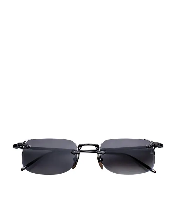 JACQUES MARIE MAGE Titanium Fonda Oval Sunglasses - Black