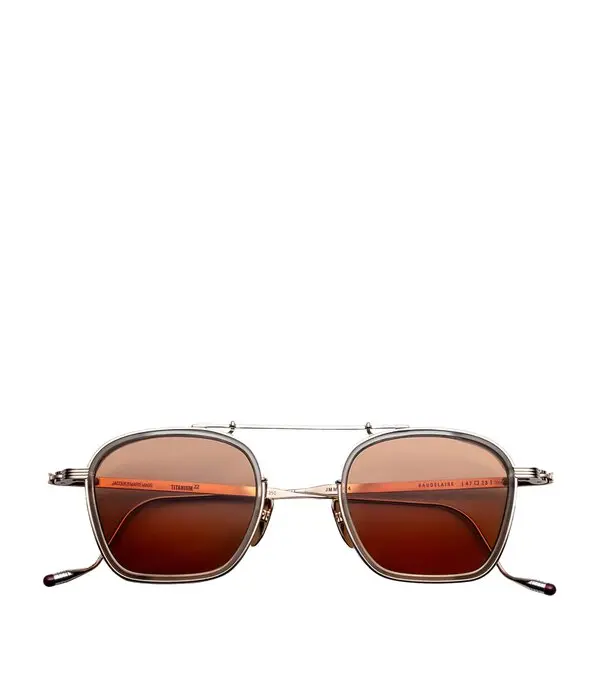 JACQUES MARIE MAGE Titanium Baudelaire Round Sunglasses - Gold