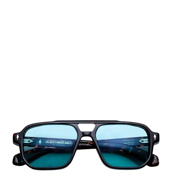 JACQUES MARIE MAGE Evans Aviator Sunglasses - Blue