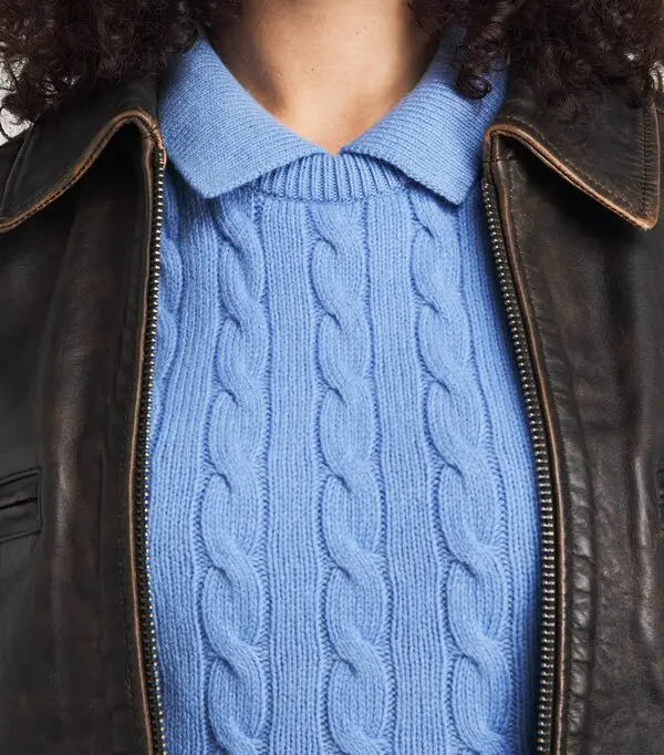 Polo Ralph Lauren Wool-cashmere Peplum Sweater - Blue