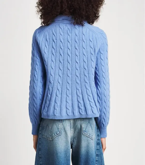 Polo Ralph Lauren Wool-cashmere Peplum Sweater - Blue