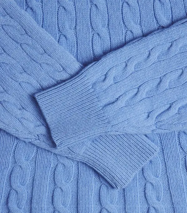 Polo Ralph Lauren Wool-cashmere Peplum Sweater - Blue