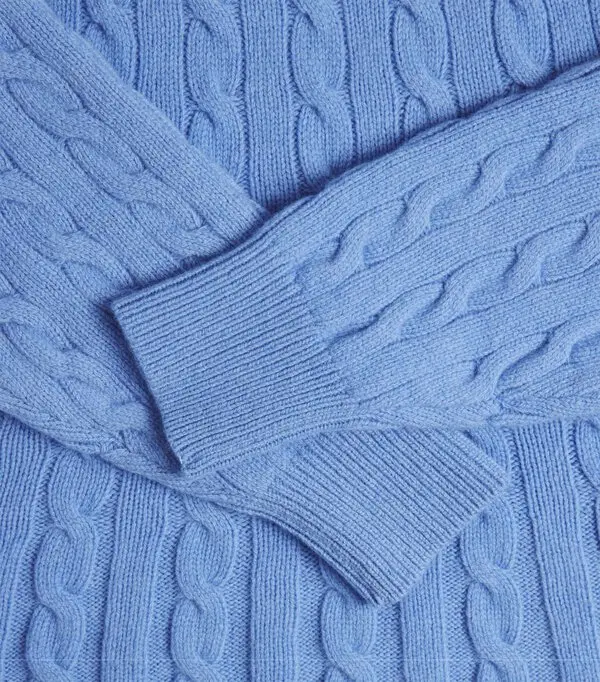 Polo Ralph Lauren Wool-cashmere Cable-knit Peplum Sweater
